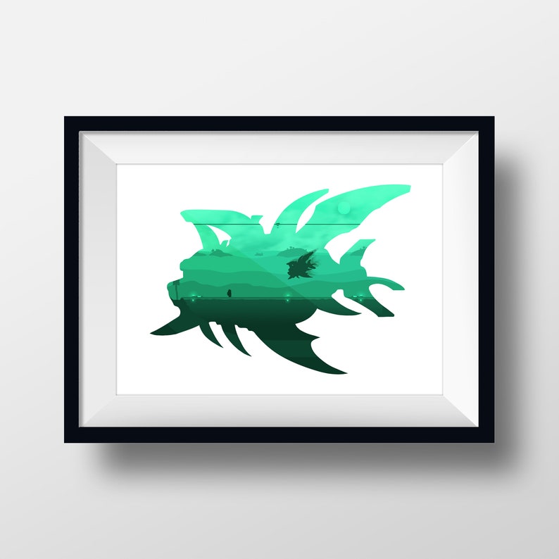 Terraria - Duke Fishron | Digital Silhouette Piece - Etsy