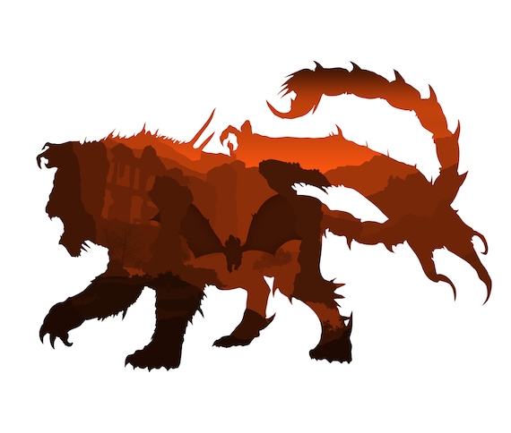 Ark Survival Evolved Manticore Digital Silhouette Piece | Etsy