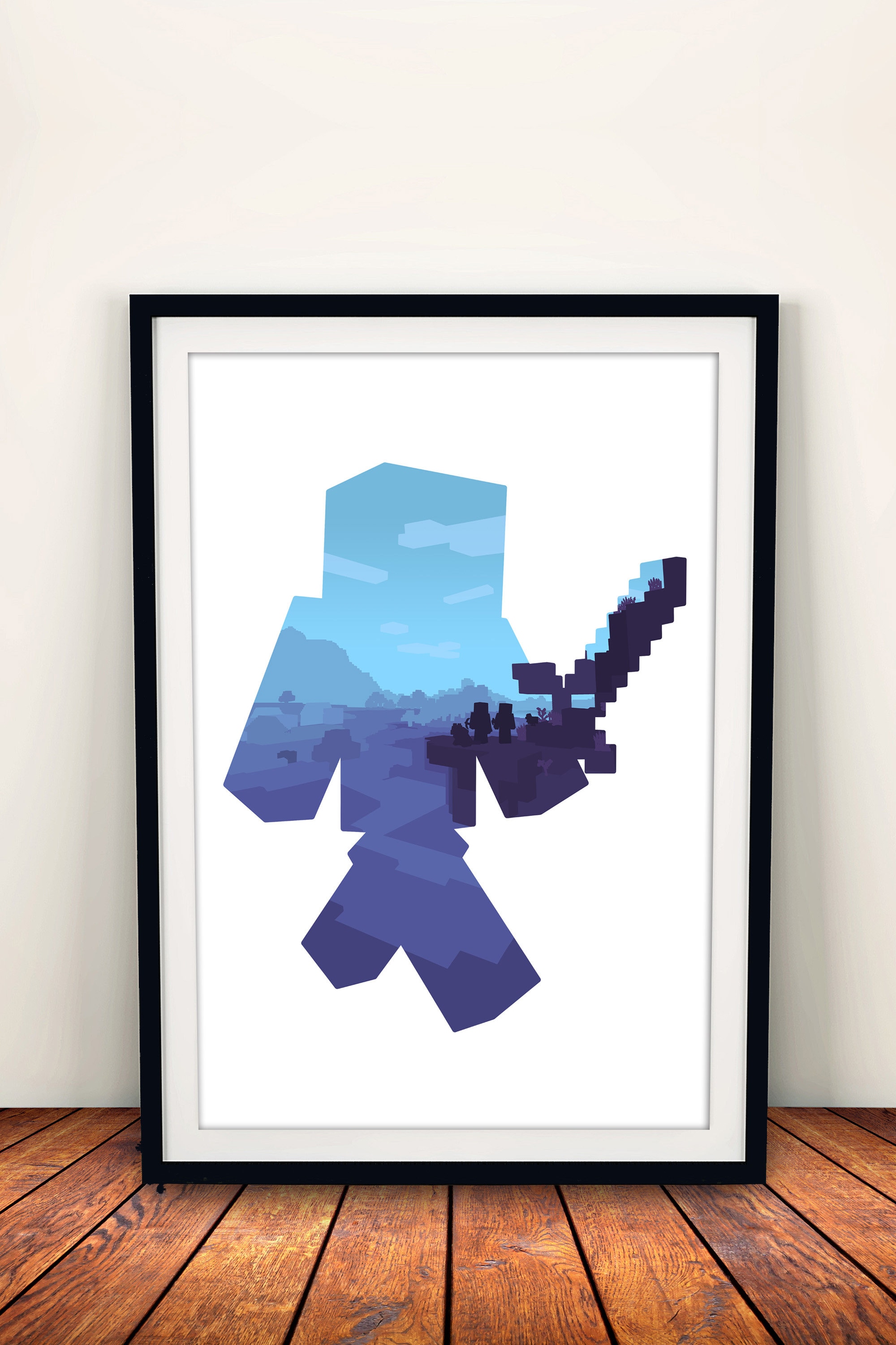 Minecraft - Steve | Digital Silhouette Piece - Etsy