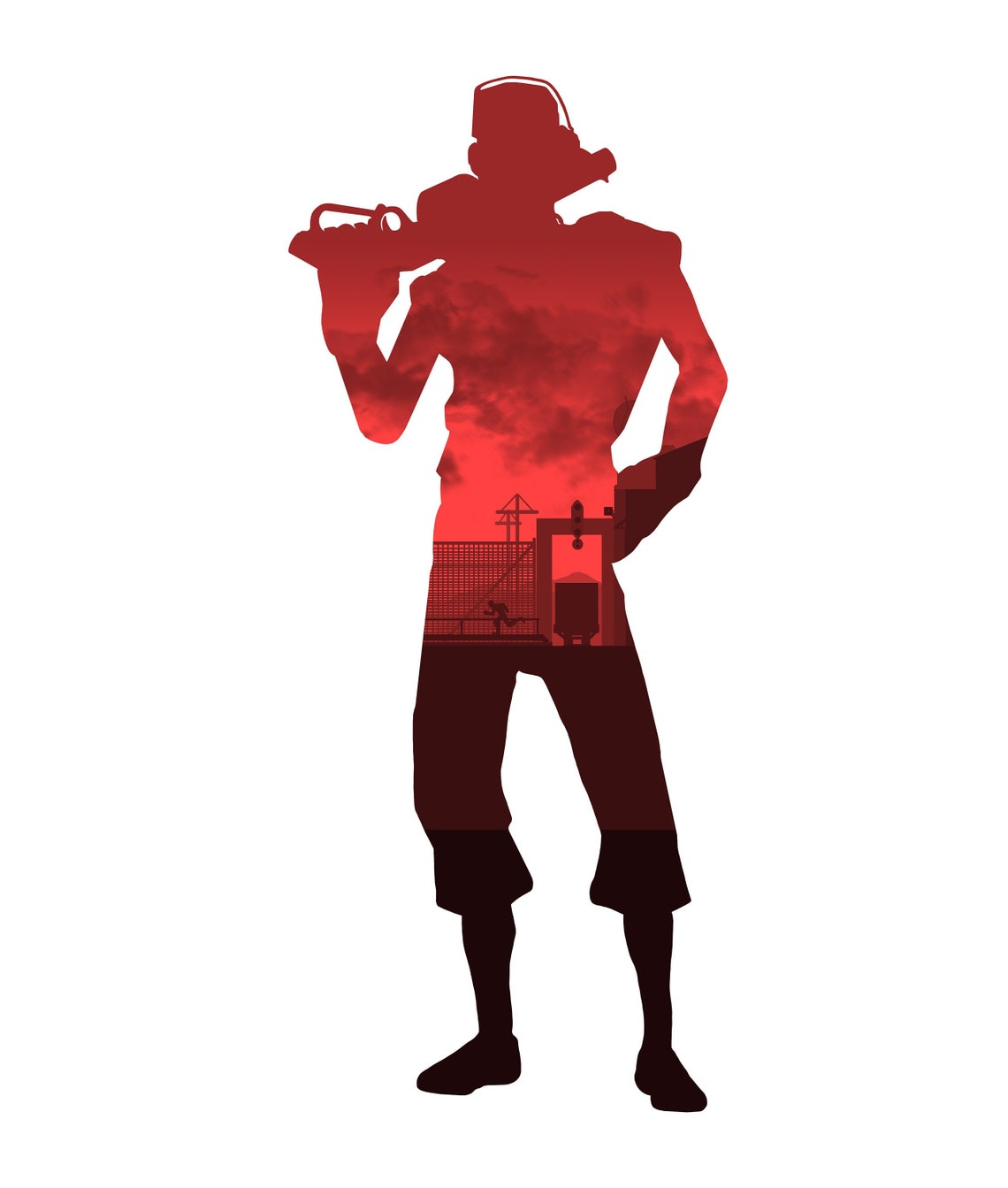 Team Fortress 2 Red Scout Digital Silhouette Piece - Etsy