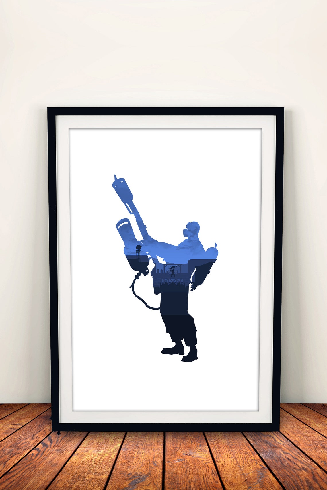 Team Fortress 2 Blue Pyro Digital Silhouette Piece | Etsy