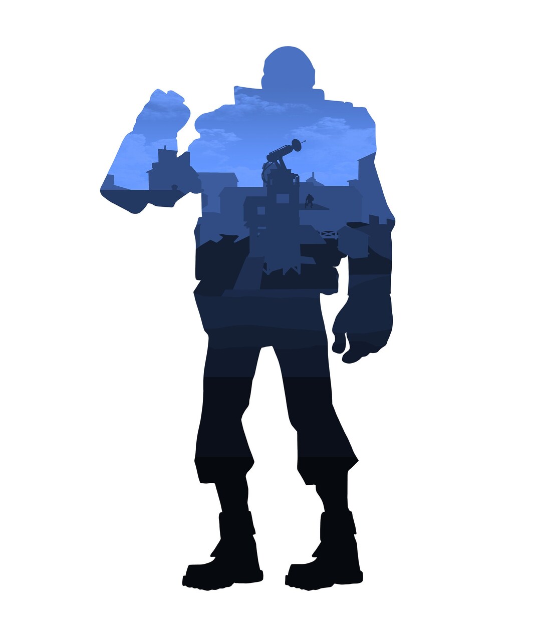 Team Fortress 2 - Blue Demoman | Digital Silhouette Piece - Etsy