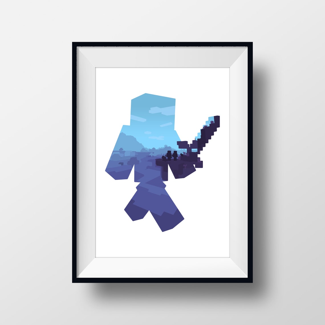 Minecraft - Steve | Digital Silhouette Piece - Etsy