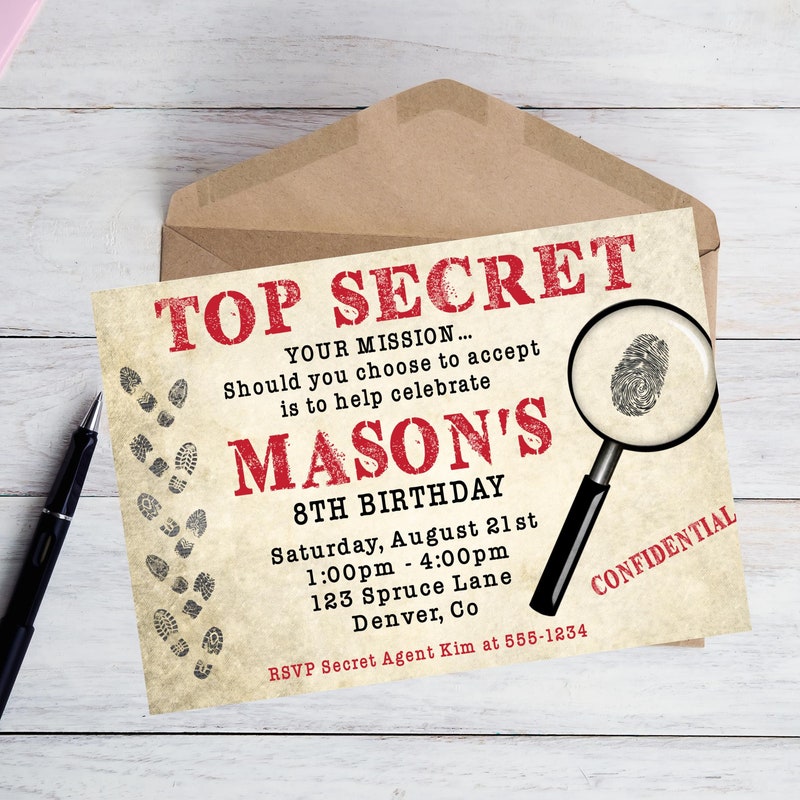 Top Secret Invitations - Etsy