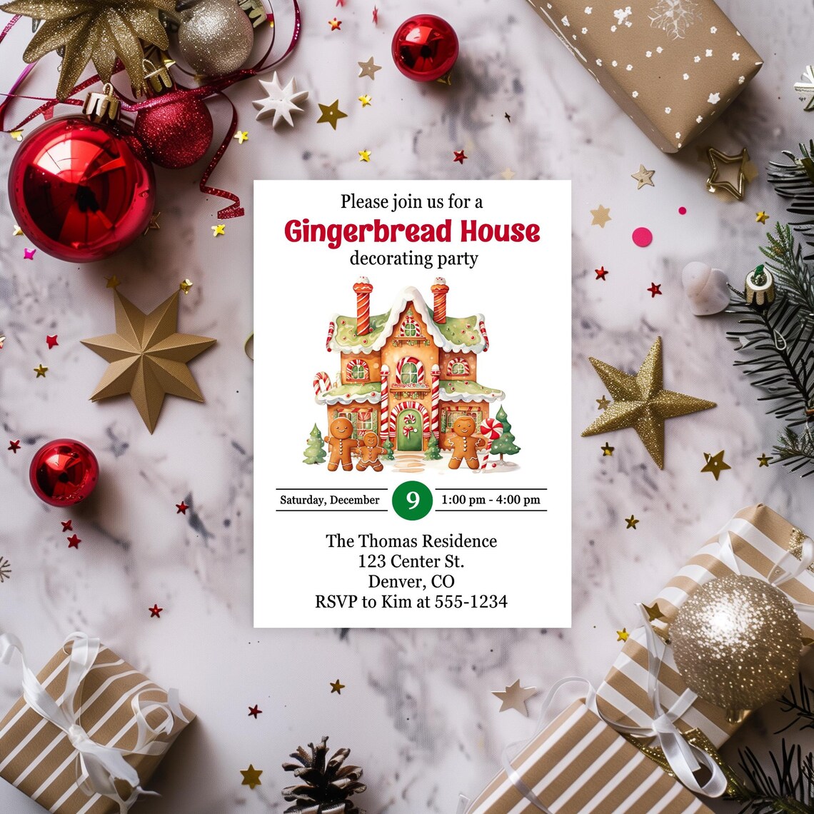 Gingerbread Decorating Party Invitation: Christmas Holiday - Etsy
