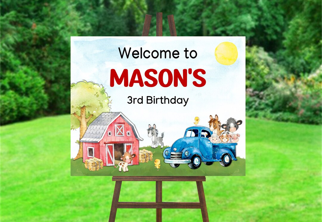 Farm Birthday Poster, Barnyard Party, Farm Animals, Barnyard Birthday ...