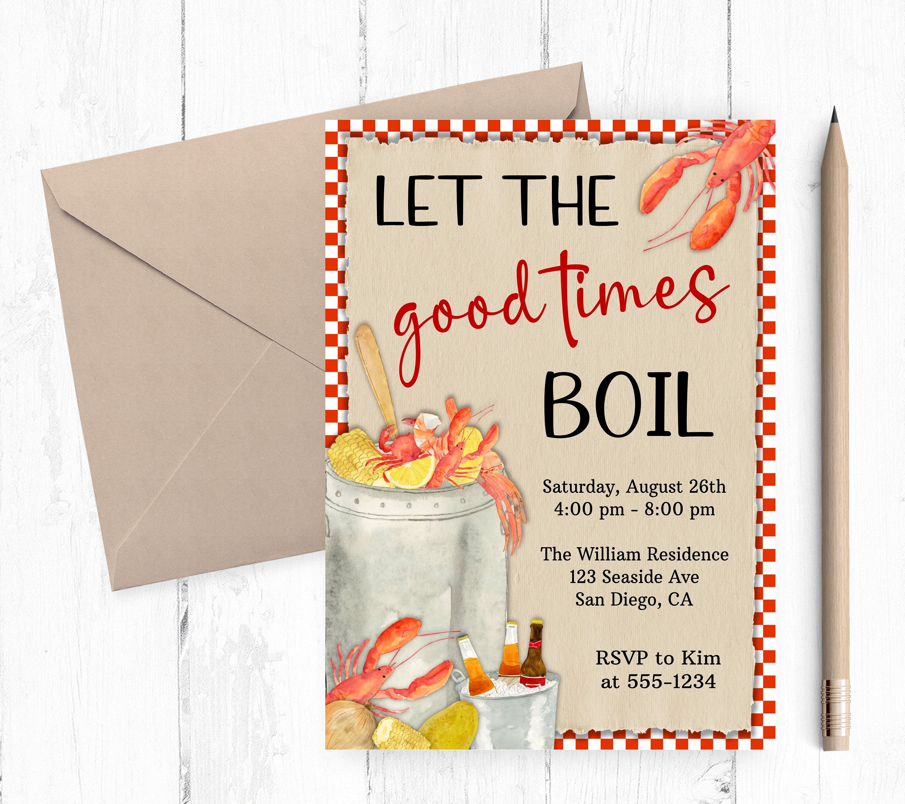 Crawfish Boil Invitation Seafood Boil Invitation Crawfish - Etsy