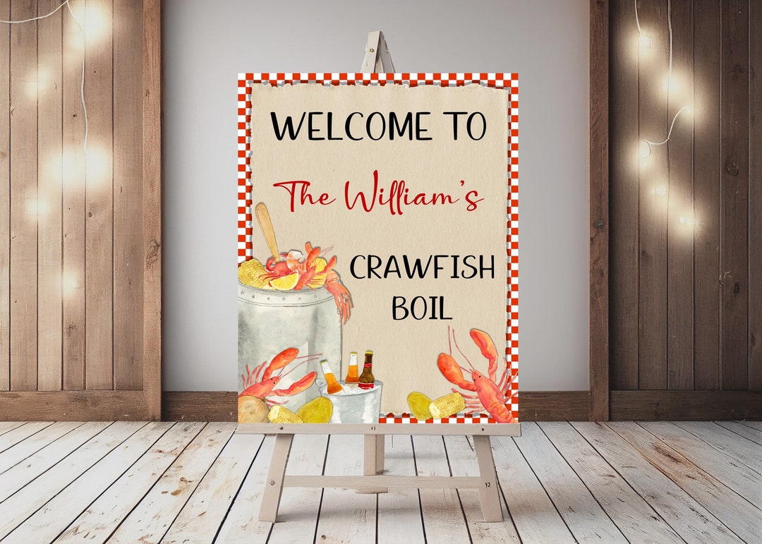 Crawfish Boil Sign, Crawfish Boil Party, Seafood Boil, Let the Good ...
