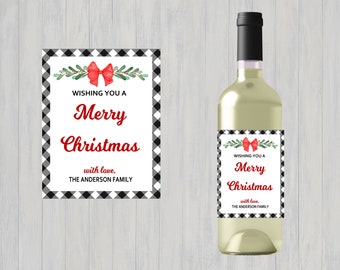Fun Christmas Gift Wine Labels Christmas Wine Labels Holiday Wine ...
