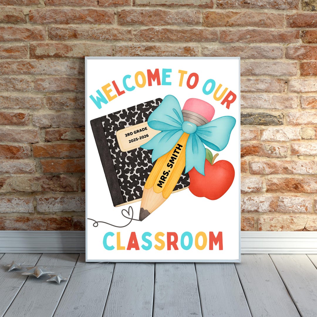 Classroom Welcome Sign, Back to School Sign, Personalized Teacher ...