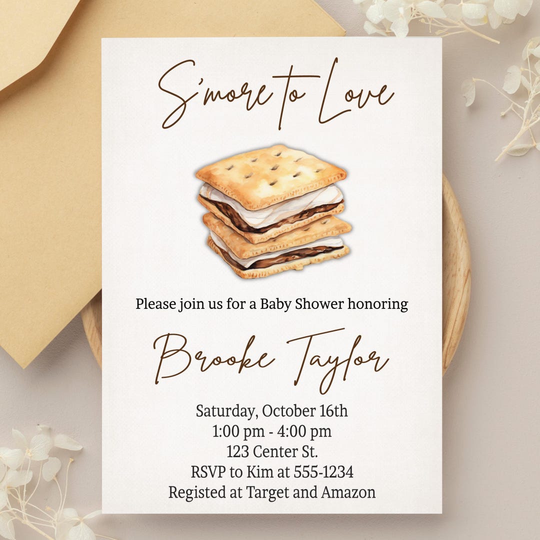 S'more to Love Baby Shower Invitation, Smores Baby Shower Invitation ...