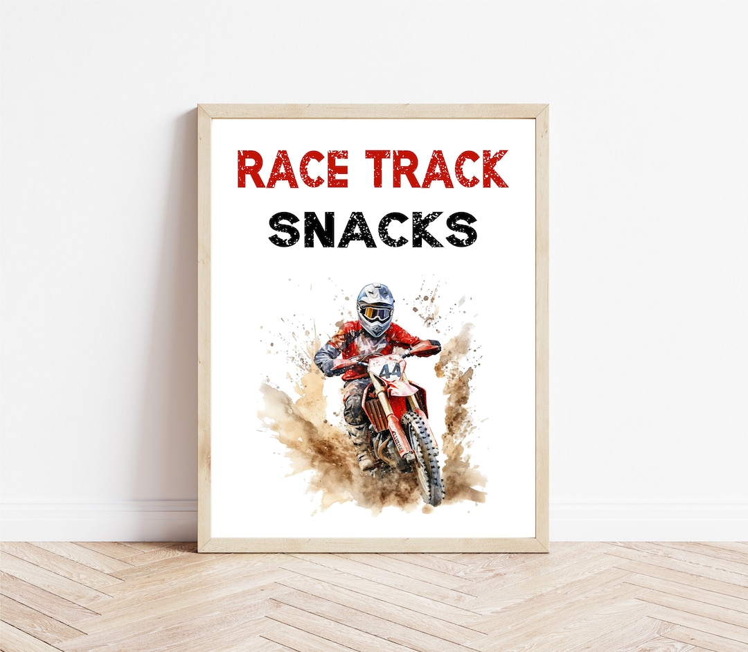 Motocross Party Sign: Race Track Snacks, Dirt Bike Decor - Etsy