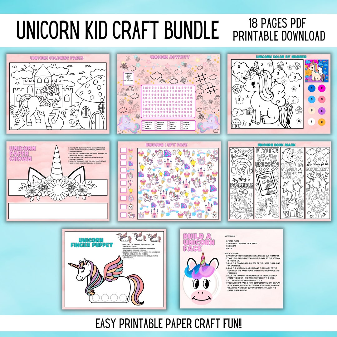 Unicorn Activity Pages, Unicorn Coloring Pages, Unicorn Activity Sheets ...