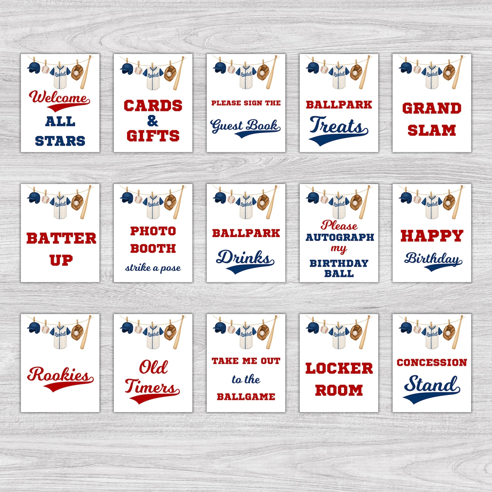 Baseball Party Signs: Printable Birthday Decorations - Etsy