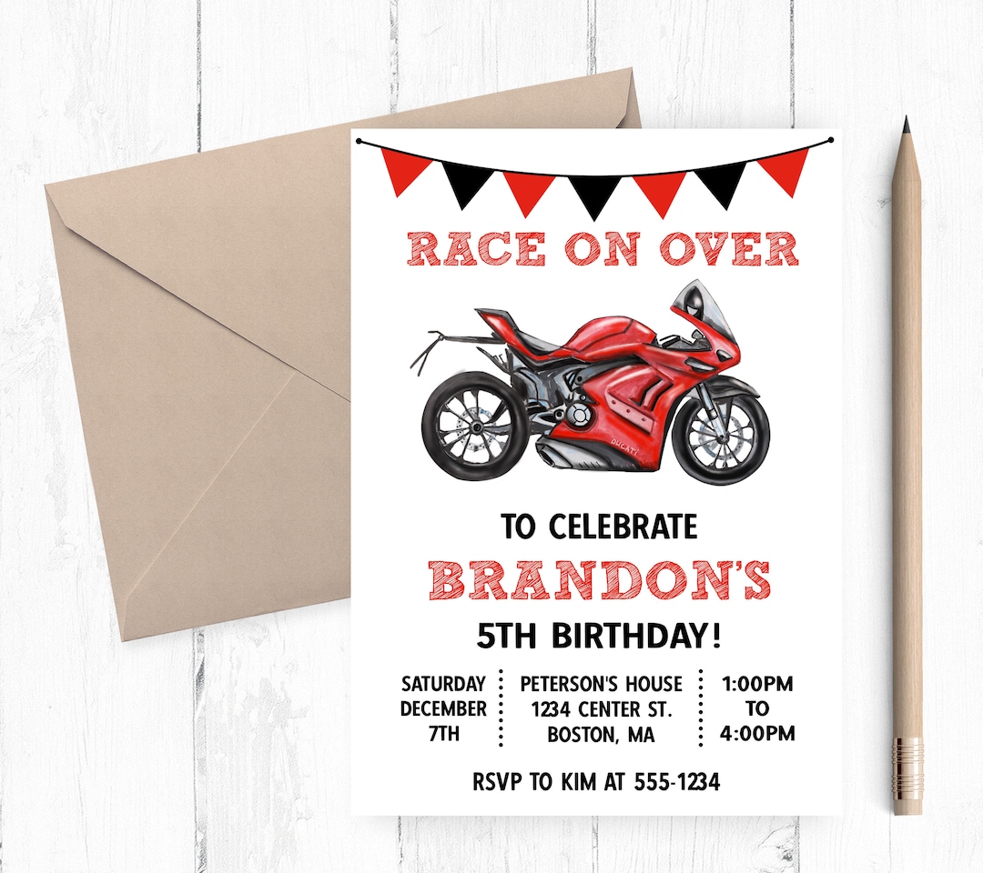 Motorcycle Invitation, Motorcycle Party, Motorcycle Birthday - Etsy