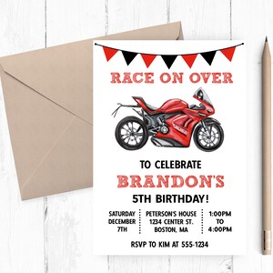Motorcycle Invitation, Motorcycle Party, Motorcycle Birthday - Etsy