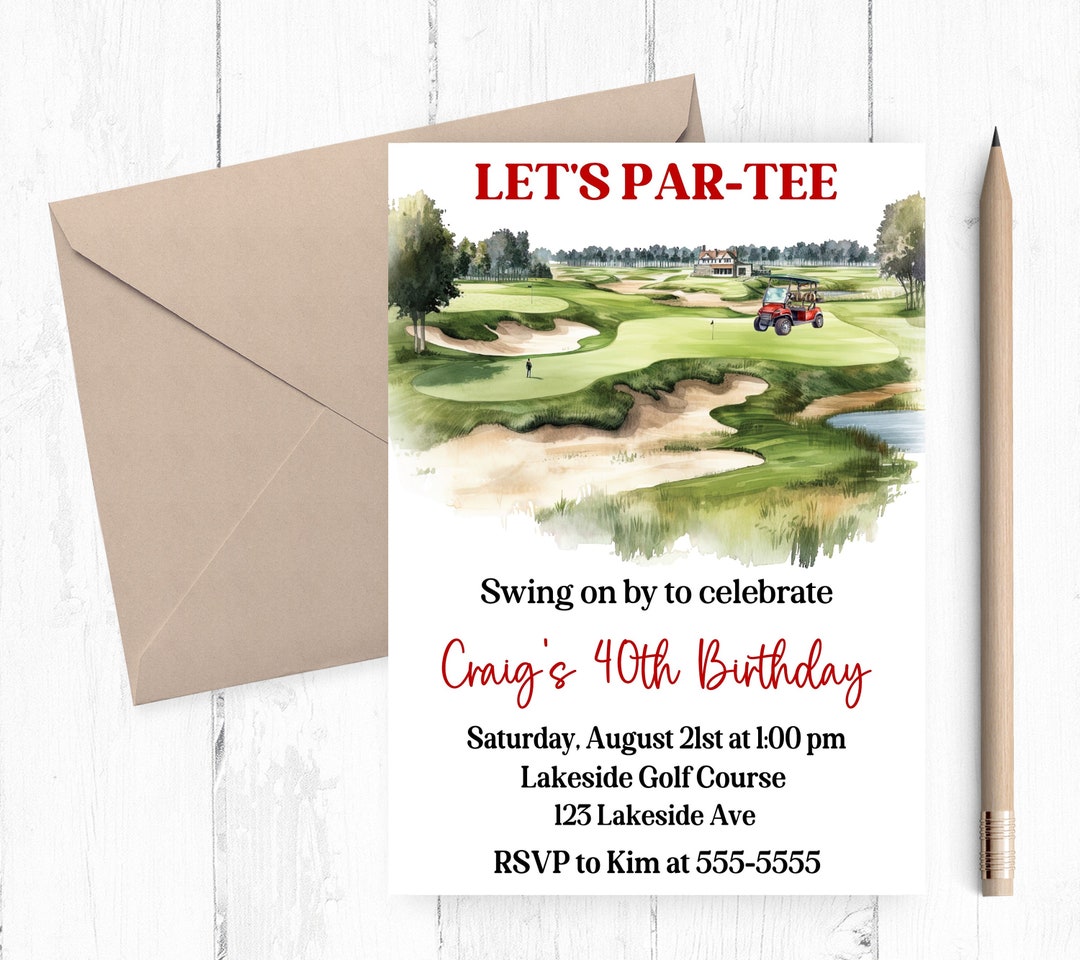 Golf Invitation, Golf Party, Golf Birthday, Golf Invite, Golf Birthday ...