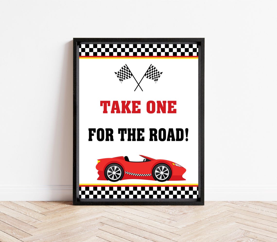 Race Car Party Signs Bundle: Red Car Decor - Etsy