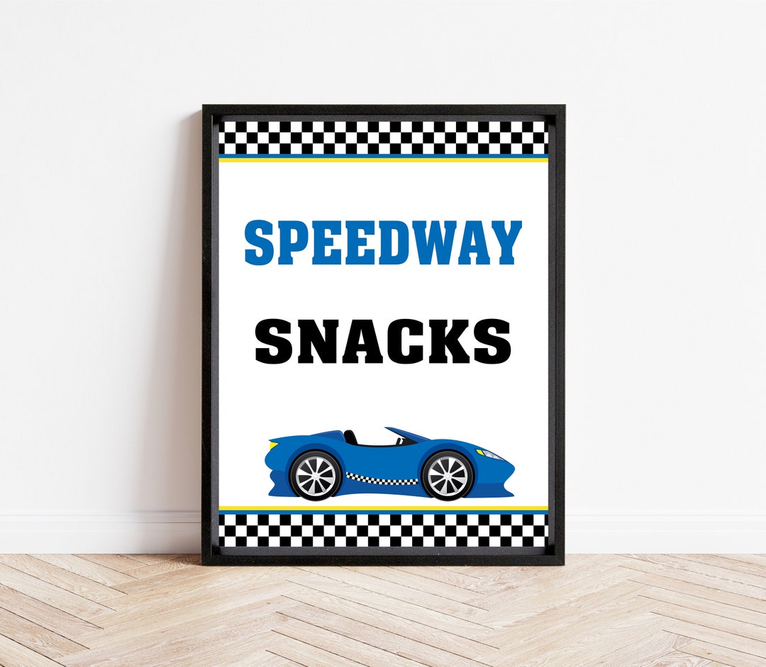 Race Car Party Sign: Speedway Snacks Decor - Etsy