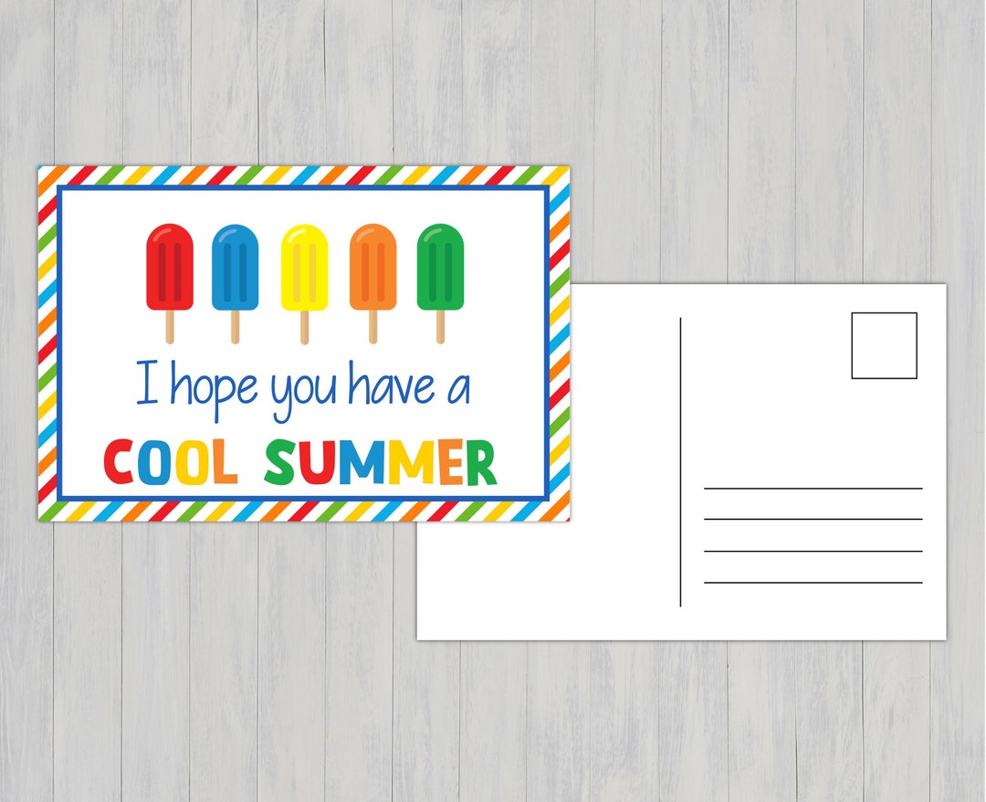 SALE Cool Summer, Mail for Students, Postcard for Students , Note From ...