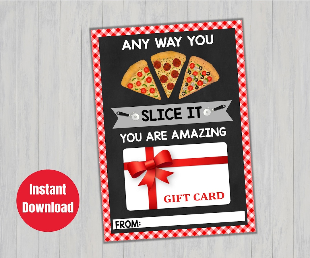 Pizza Gift Card Holder, Gift Card Holder, Gift Card Printable, Birthday ...