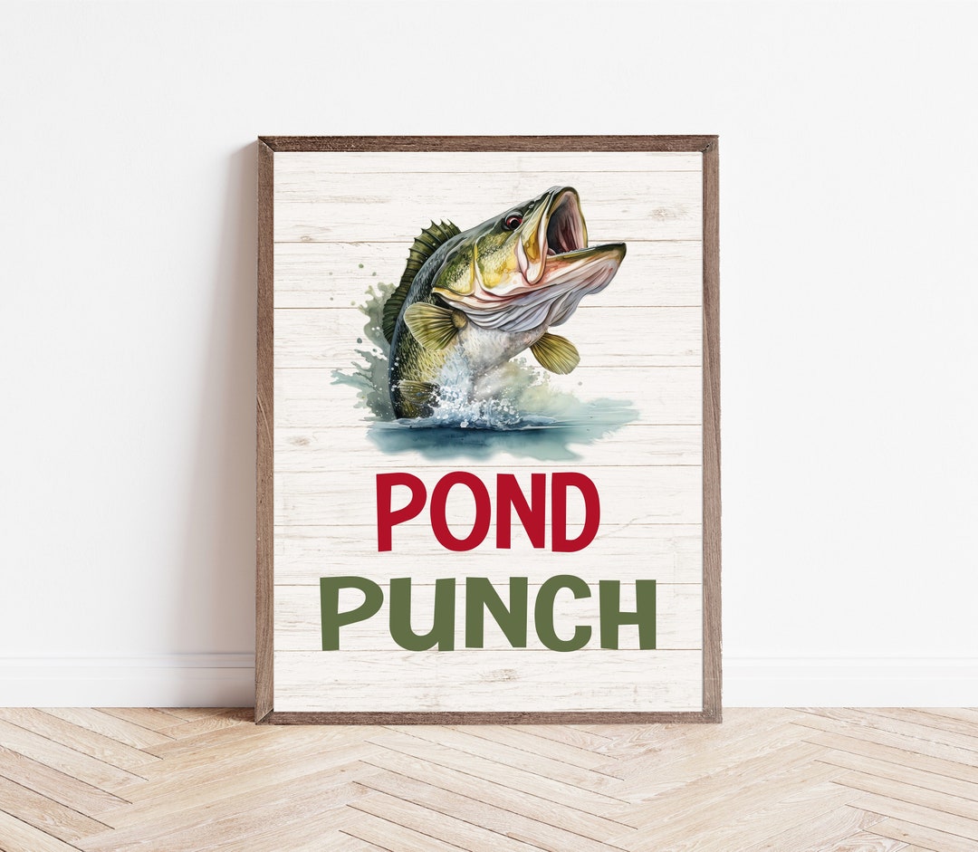 Pond Punch Sign, Fishing Party Sign, Fishing Party Décor, Fishing Party ...