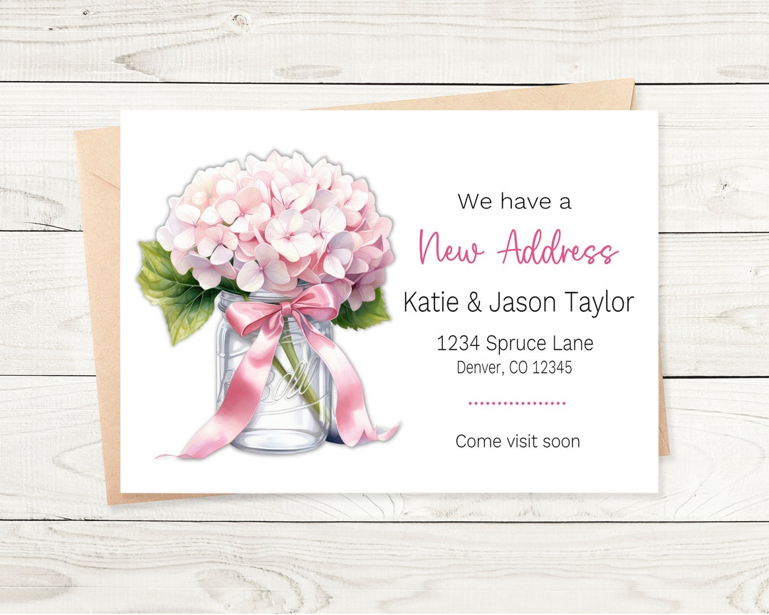 New Address Announcement Card, New Address Card, Moving Announcement ...