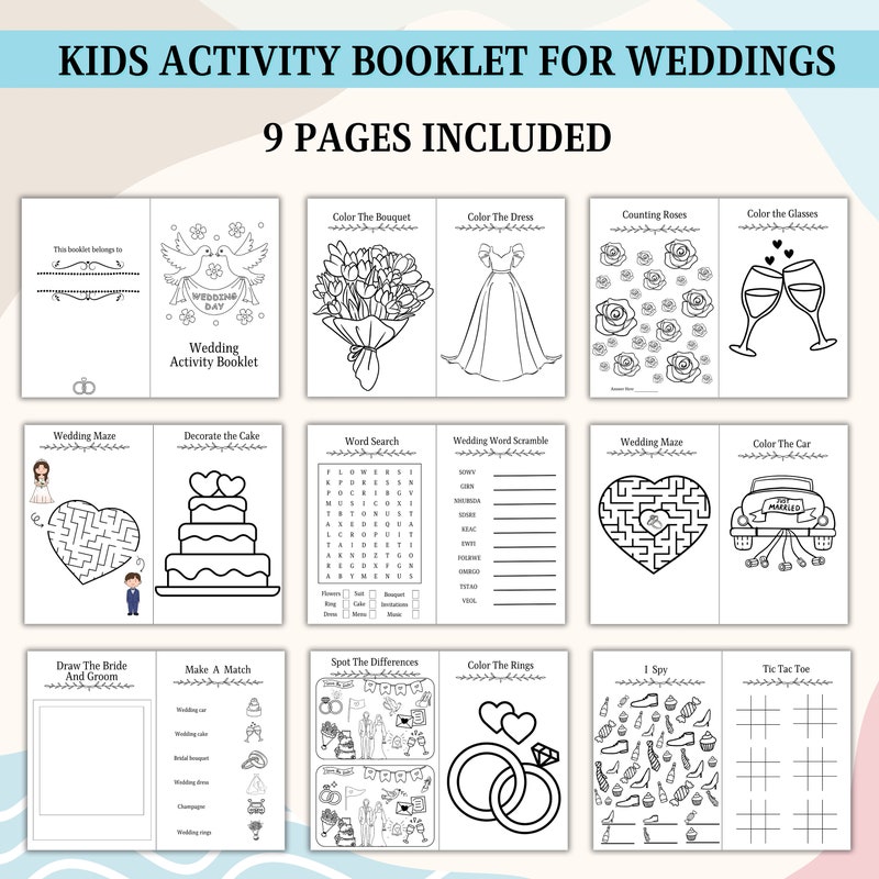 Wedding Kids Activity Label - Etsy UK
