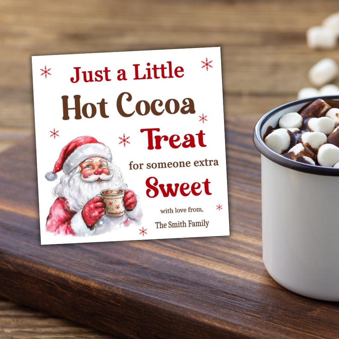 Christmas Hot Chocolate Tags, Hot Cocoa Tag, Hot Chocolate Tags, Santa ...