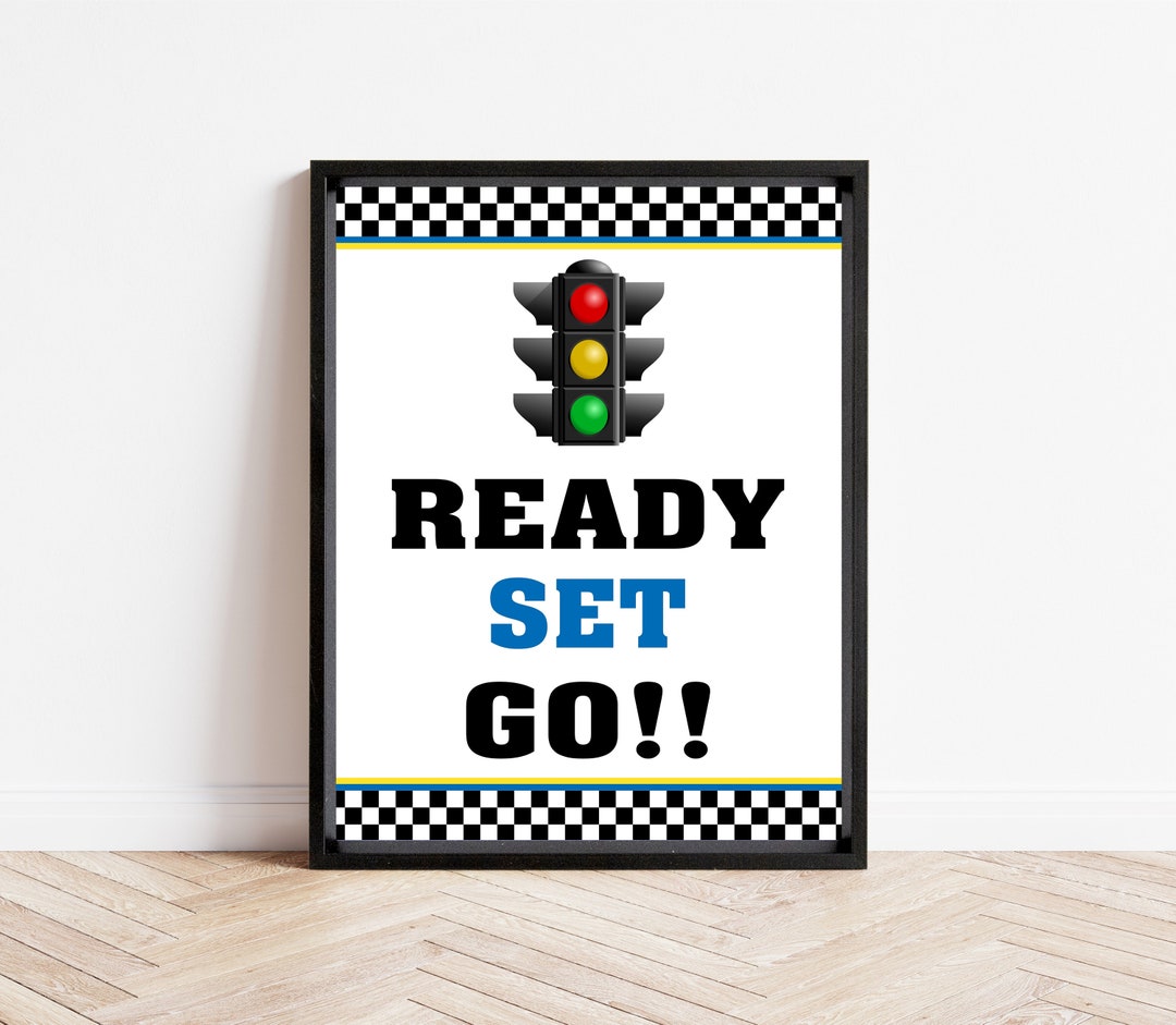 Race Car Ready, Set, Go Sign, Race Car Party Sign, Race Car Party Décor ...