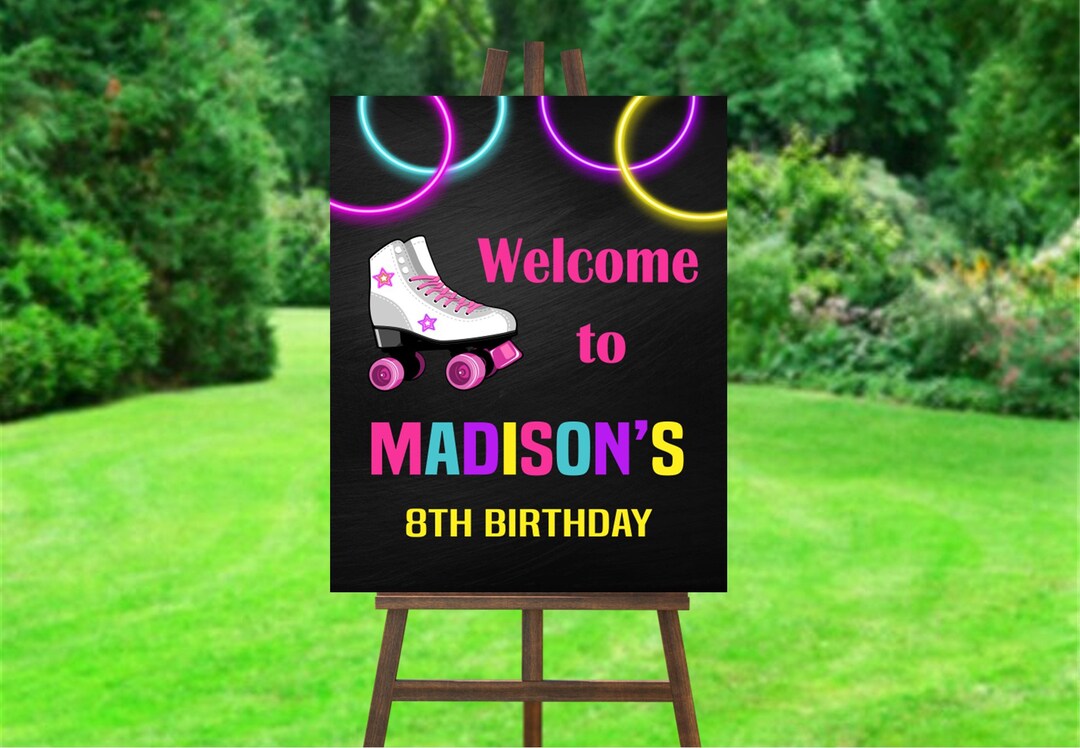 Roller Skate Party Sign, Roller Skating Birthday , Roller Skate Party ...