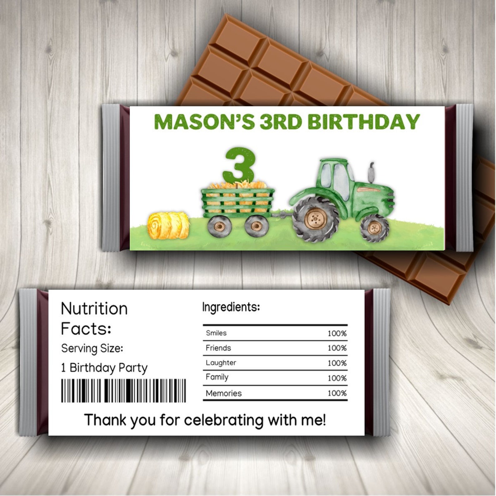 Tractor Candy Bar Wrapper Tractor Party Tractor Birthday - Etsy