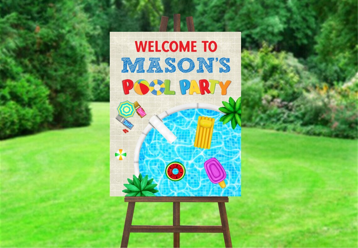 Pool Party Welcome Sign Pool Party Pool Party Poster Boys - Etsy