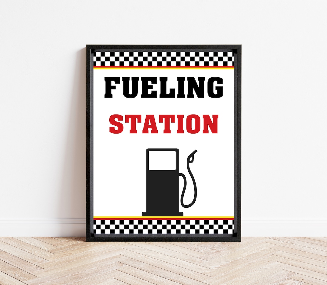 Race Car Fueling Station Sign: Party Decor - Etsy