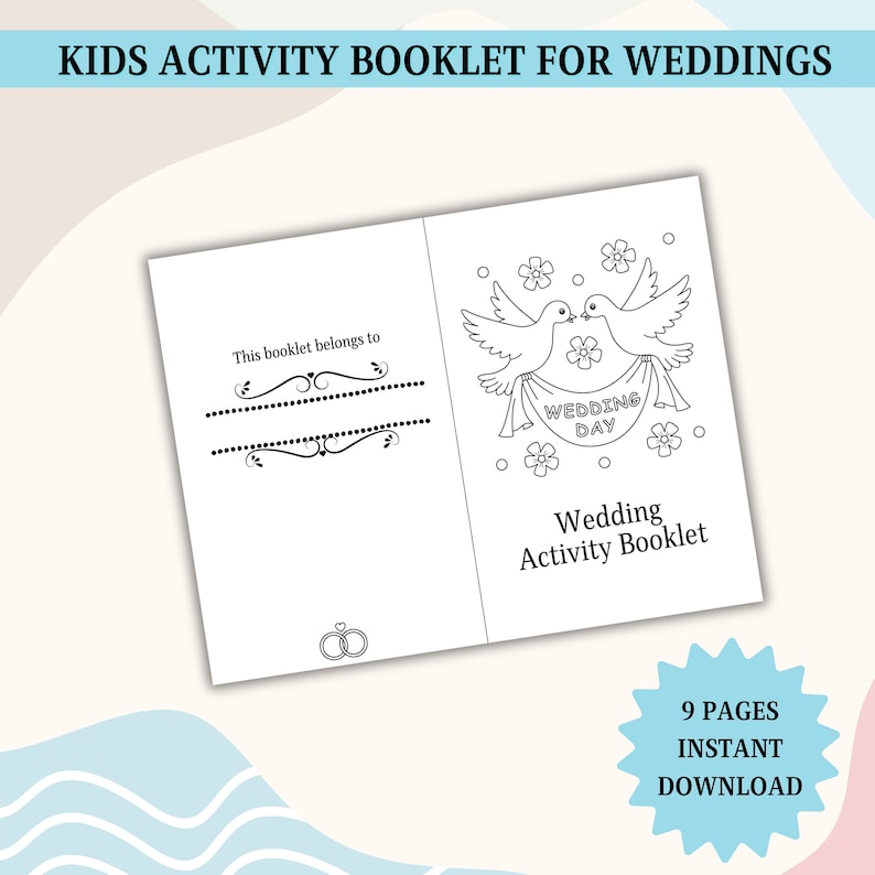 Kids Wedding Activity Book: Coloring Pages & Games - Etsy