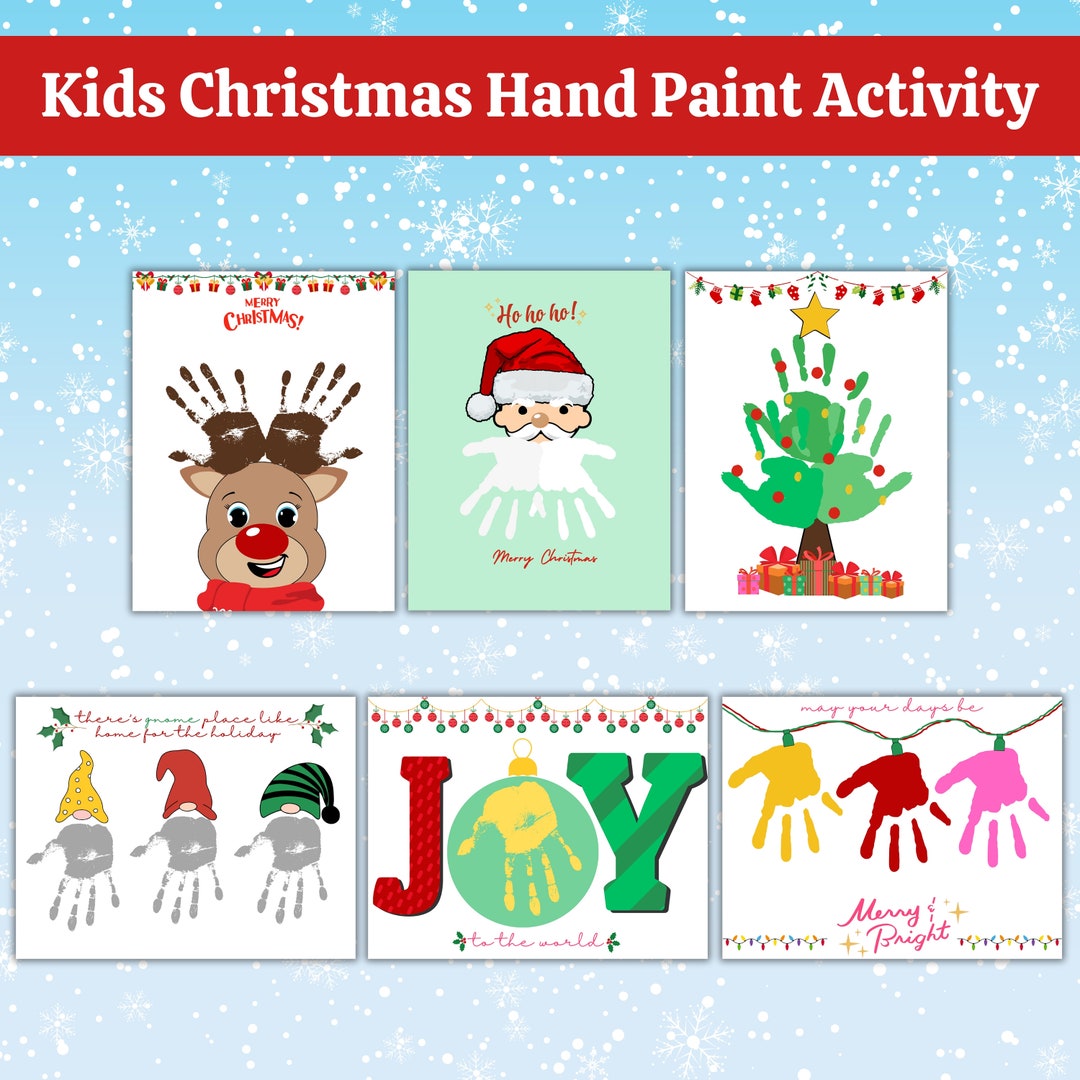 Kids Christmas Hand Print Activity, Christmas Activity, Chistmas Craft ...