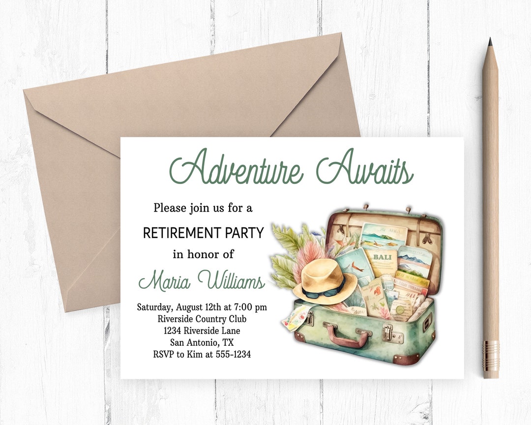 Retirement Party Invitation, Retirement Party, Retirement Party Invites ...