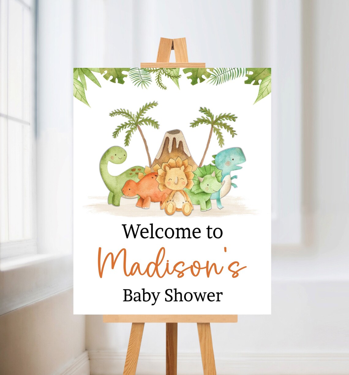 Dinosaur Baby Shower Welcome Sign Dinosaur Shower Sign - Etsy