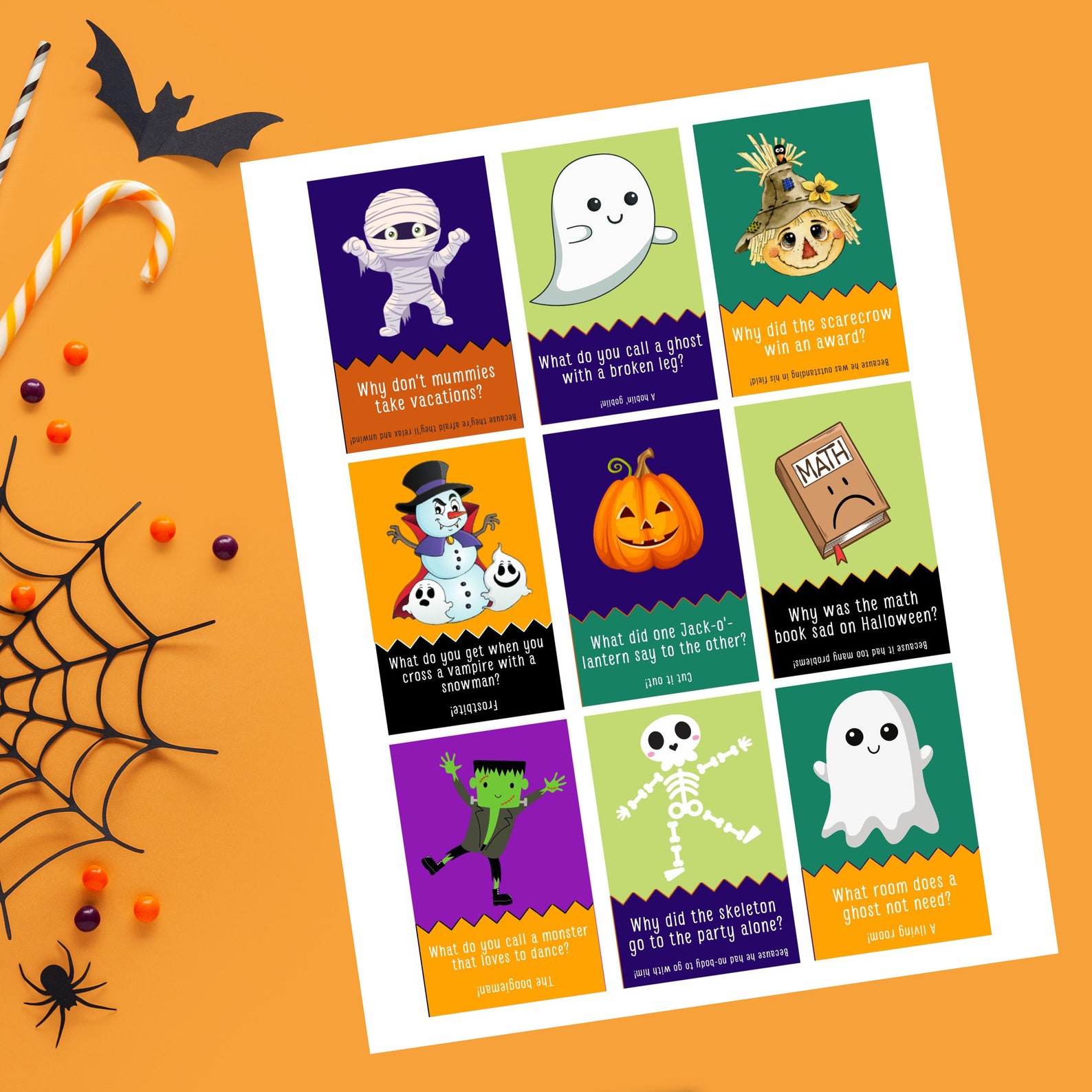 Halloween Joke Cards for Kids: Printable Lunch Box Jokes - Etsy