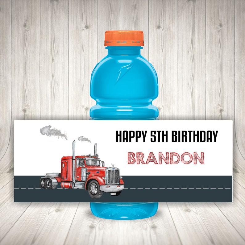 Semi Truck Sports Drink Labels Semi Truck Party Semi Truck - Etsy