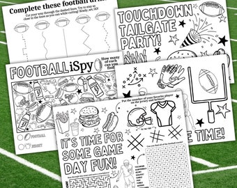 Football Coloring Placemat DIGITAL | Party Activity Sheet | Kids ...