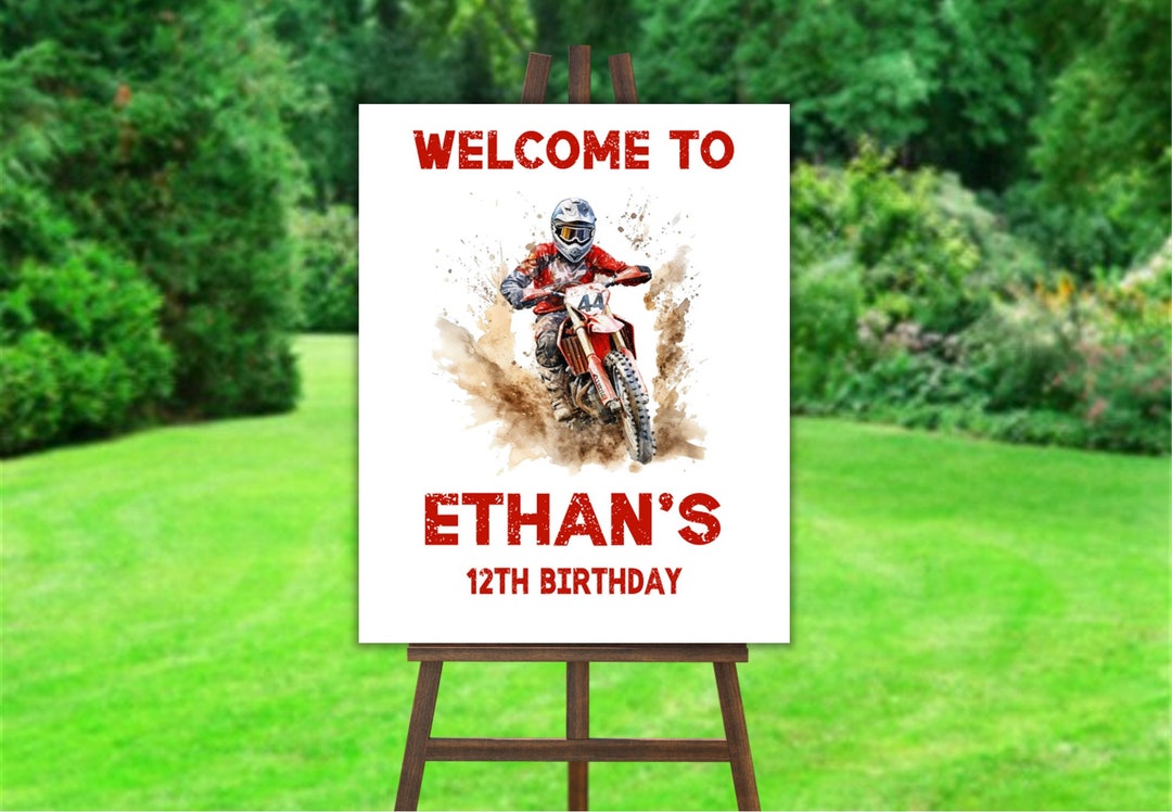 Dirt Bike Welcome Sign, Dirt Bike Party, Dirt Bike Birthday, Dirt Bike ...