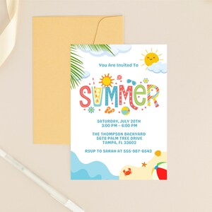 Summer Pool Party Invitation: Editable Text, Printable Design - Etsy