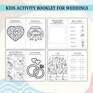 Kids Wedding Activity Book: Coloring Pages & Games - Etsy