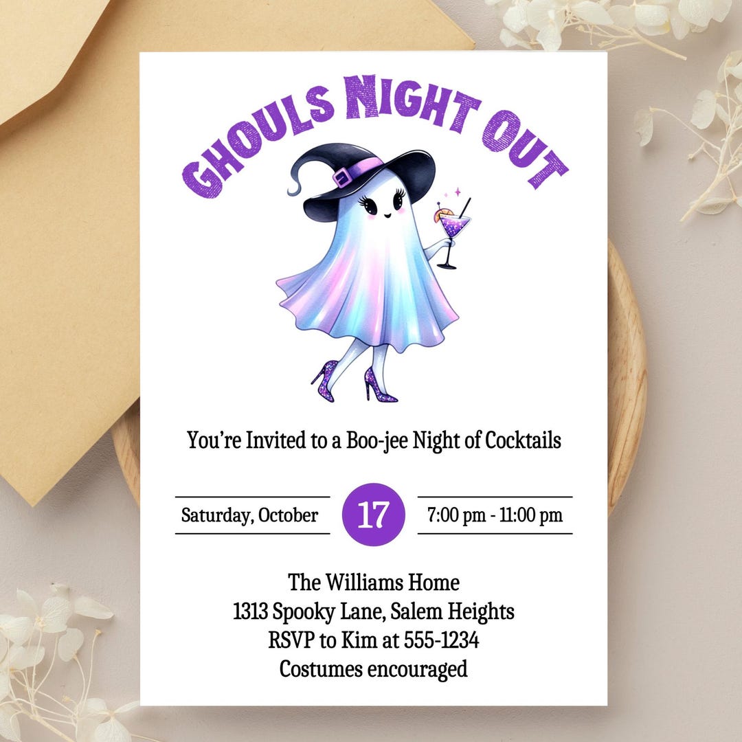 Halloween Cocktail Party Invitation: Ghouls Night Out - Etsy