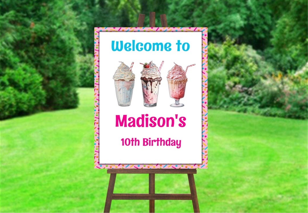 Milkshake Welcome Sign, Milkshake Party, Milkshake Birthday, Milkshake ...