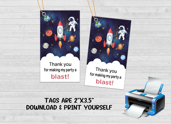 Outer Space Gift Tags Space Birthday Party Trip Around the - Etsy
