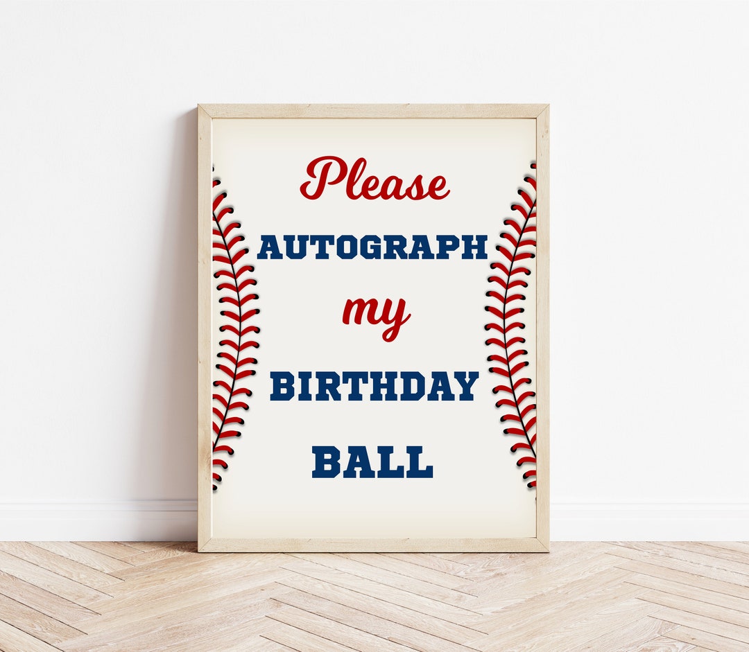 Please Autograph My Birthday Ball, Baseball Birthday, Baseball Party ...