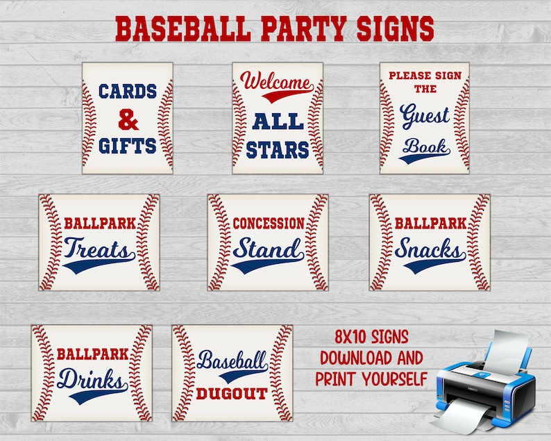 Baseball Party Signs Baseball Party Baseball Birthday - Etsy