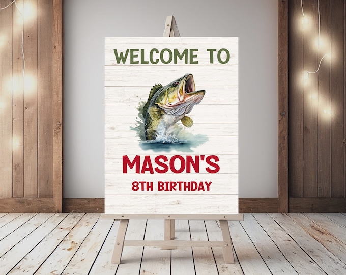 Bait Shop Welcome Sign, Fishing Birthday Party Poster, Gone Fishing ...